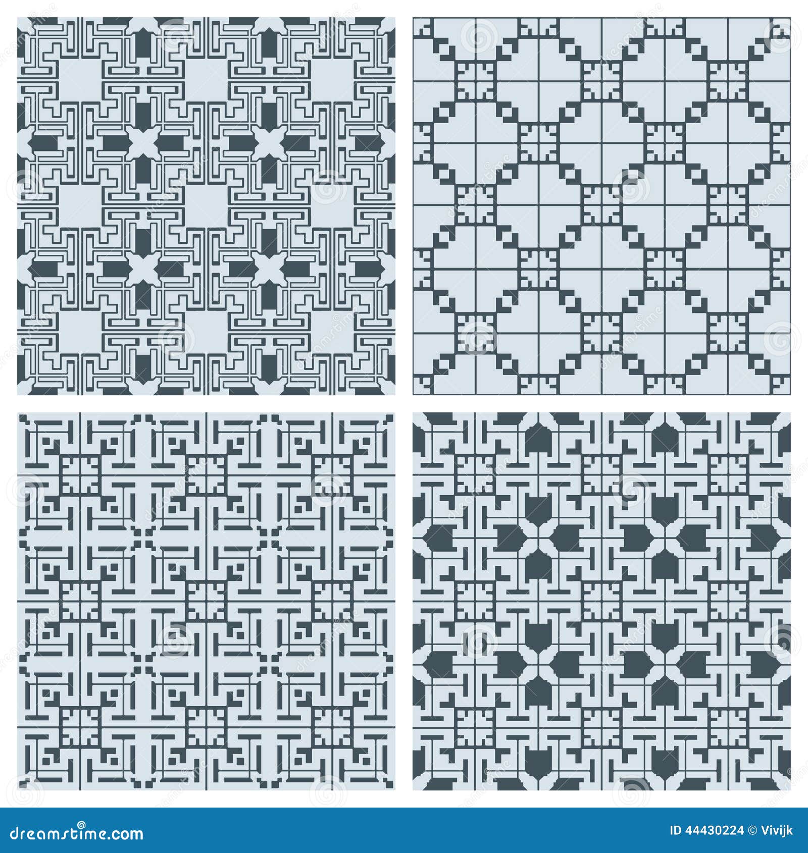 Set of Geometric Seamless Patterns Stock Vector - Illustration of form ...