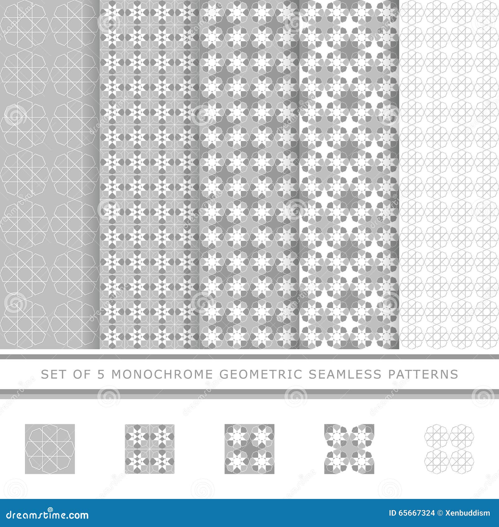 Set of Geometric Seamless Patterns Stock Illustration - Illustration of ...