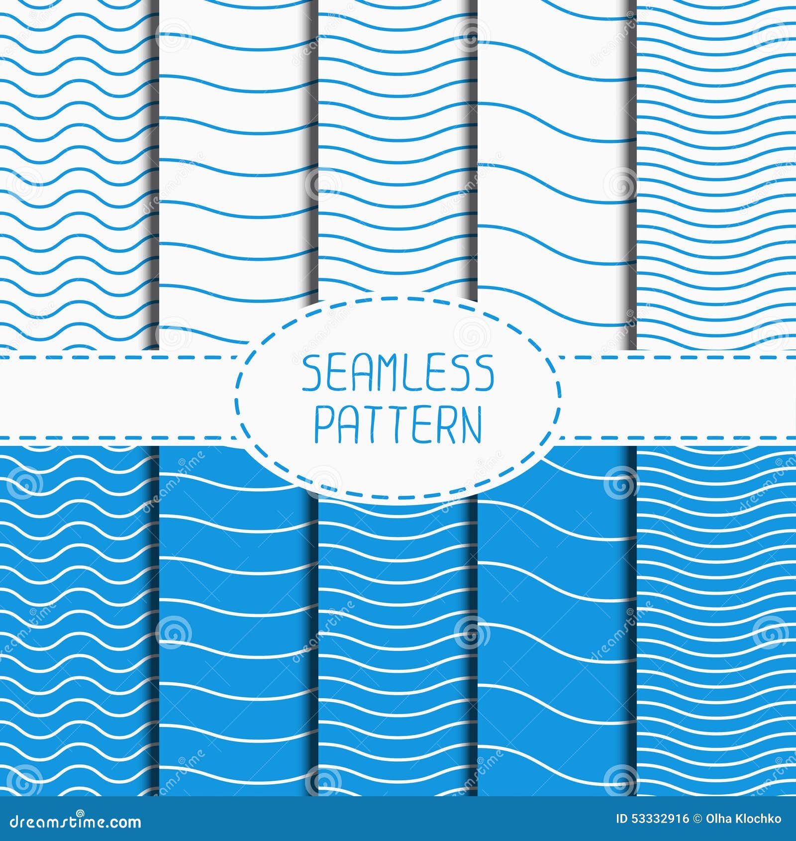Set of Geometric Seamless Wavy Lines Pattern Stock Vector ...