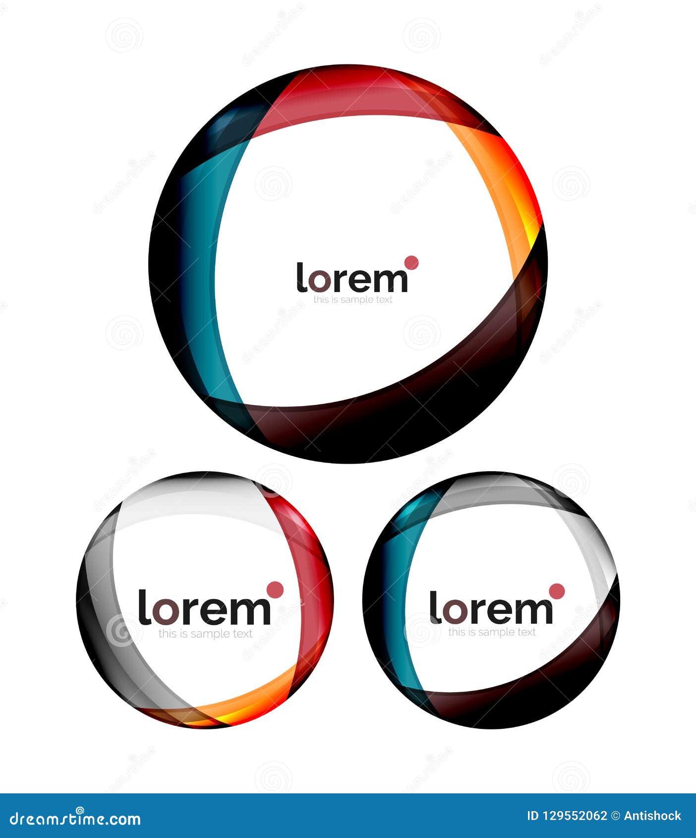 Set of Geometric Shape Convergence Logo Design Templates Stock Vector ...