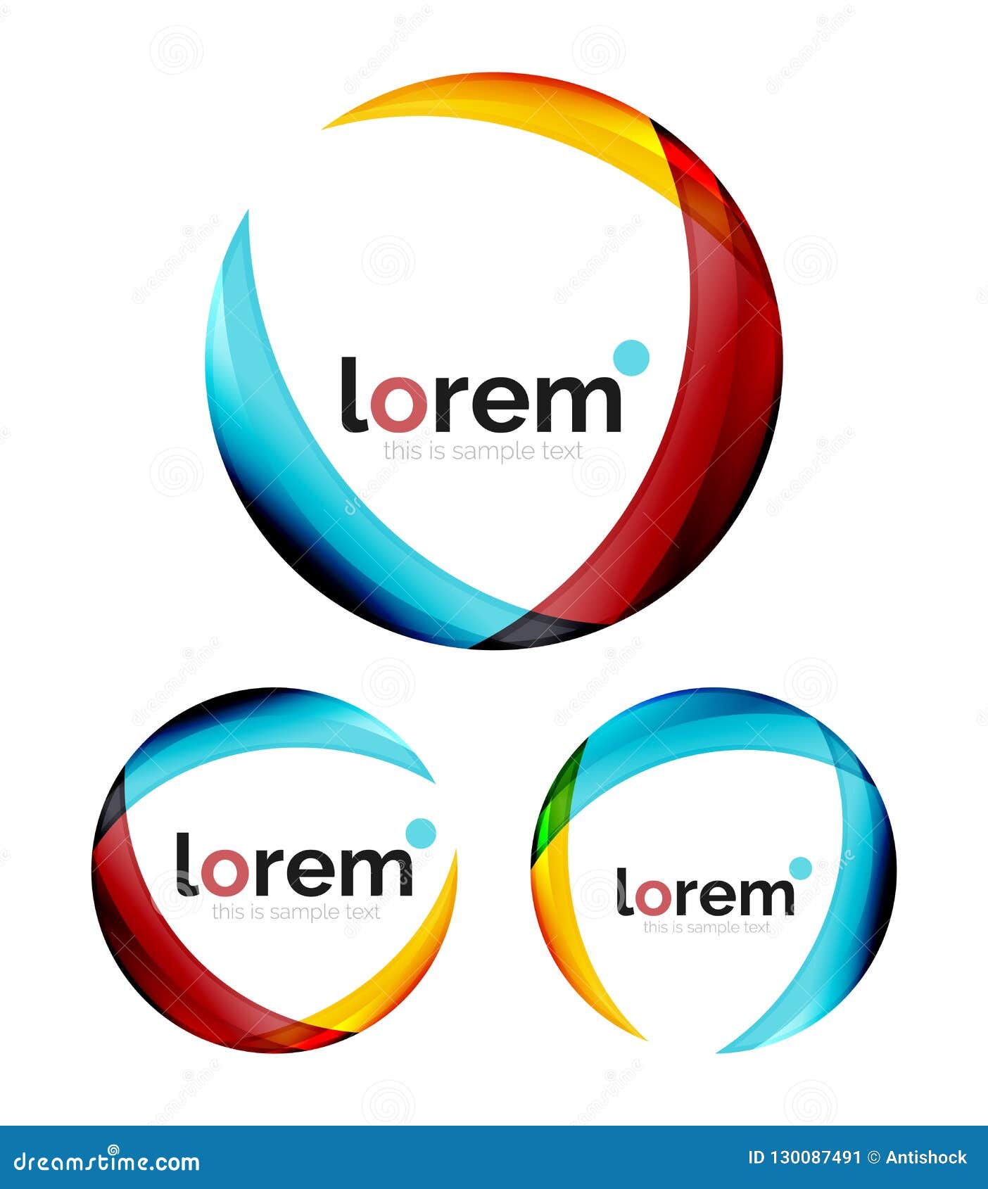 Set of Geometric Shape Convergence Logo Design Templates Stock Vector ...