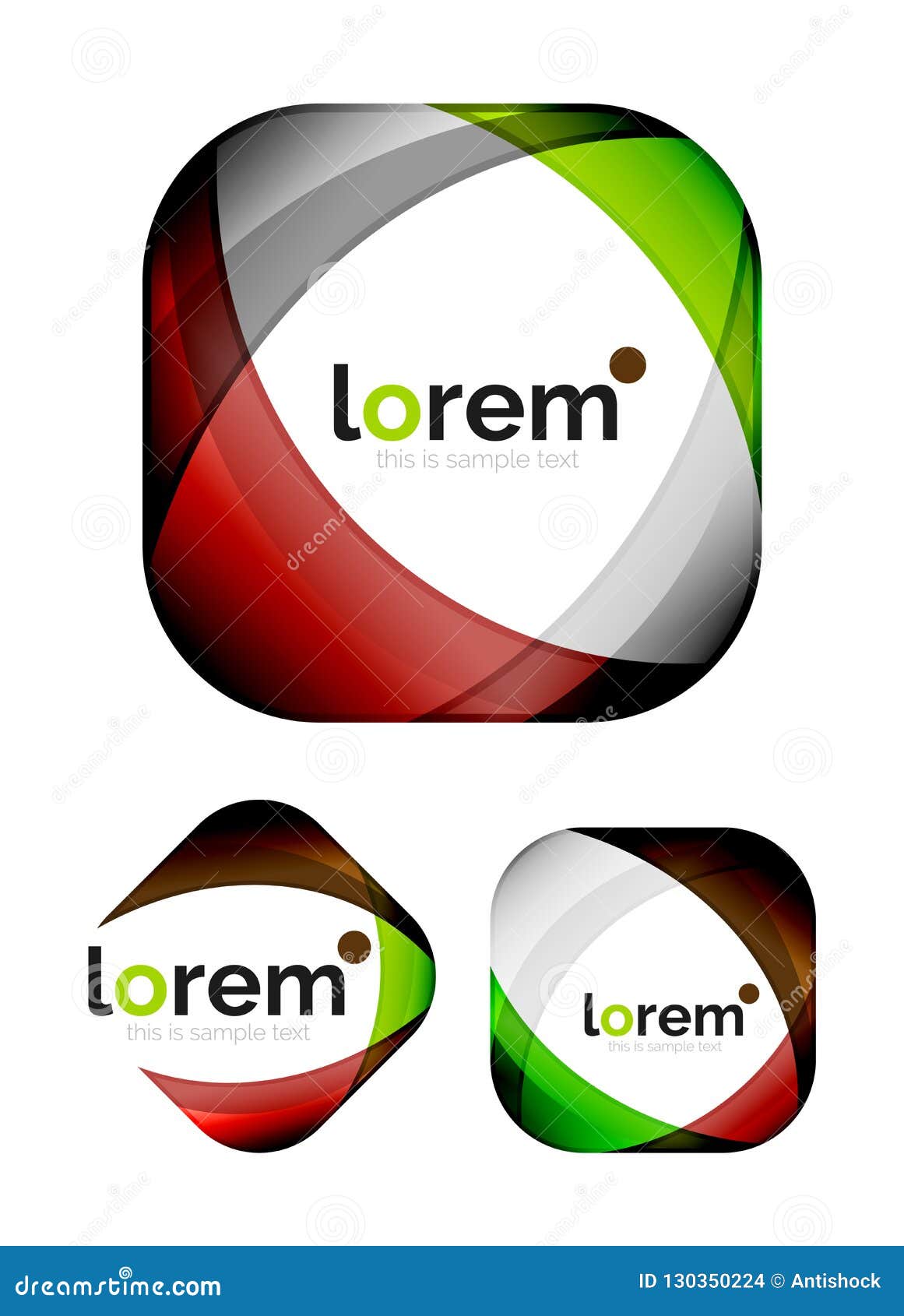 Set of Geometric Shape Convergence Logo Design Templates Stock Vector ...