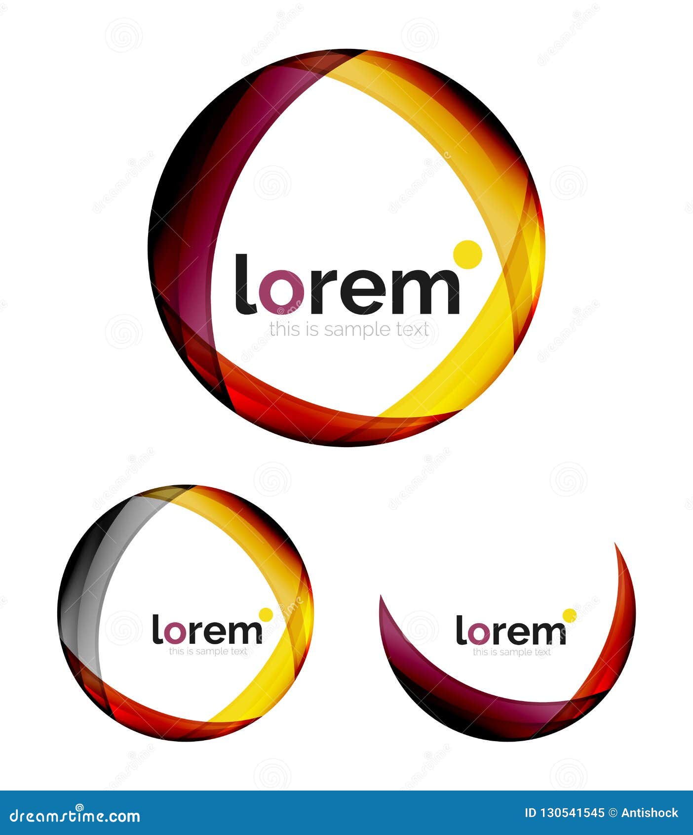 Set of Geometric Shape Convergence Logo Design Templates Stock Vector ...