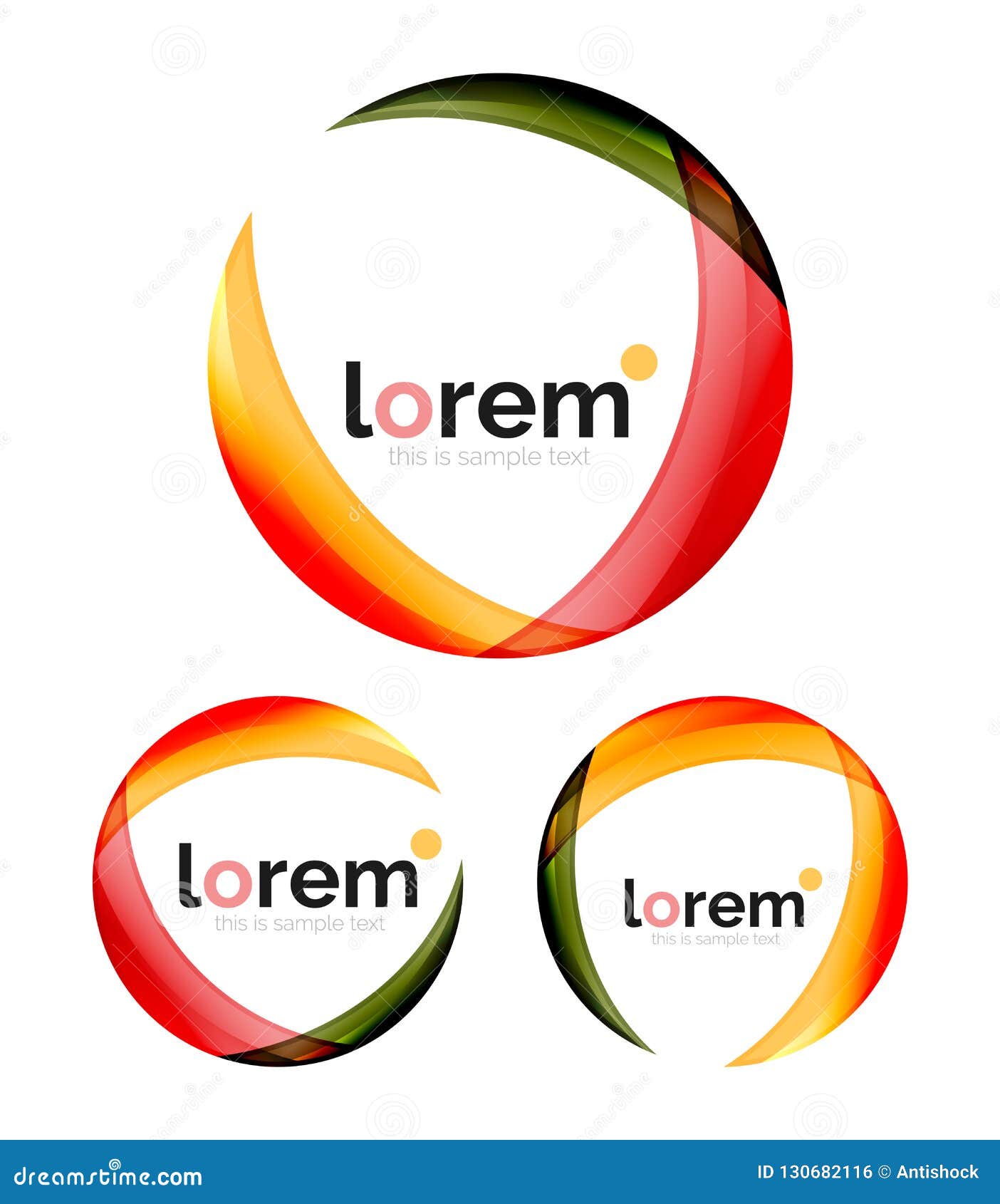 Set of Geometric Shape Convergence Logo Design Templates Stock Vector ...