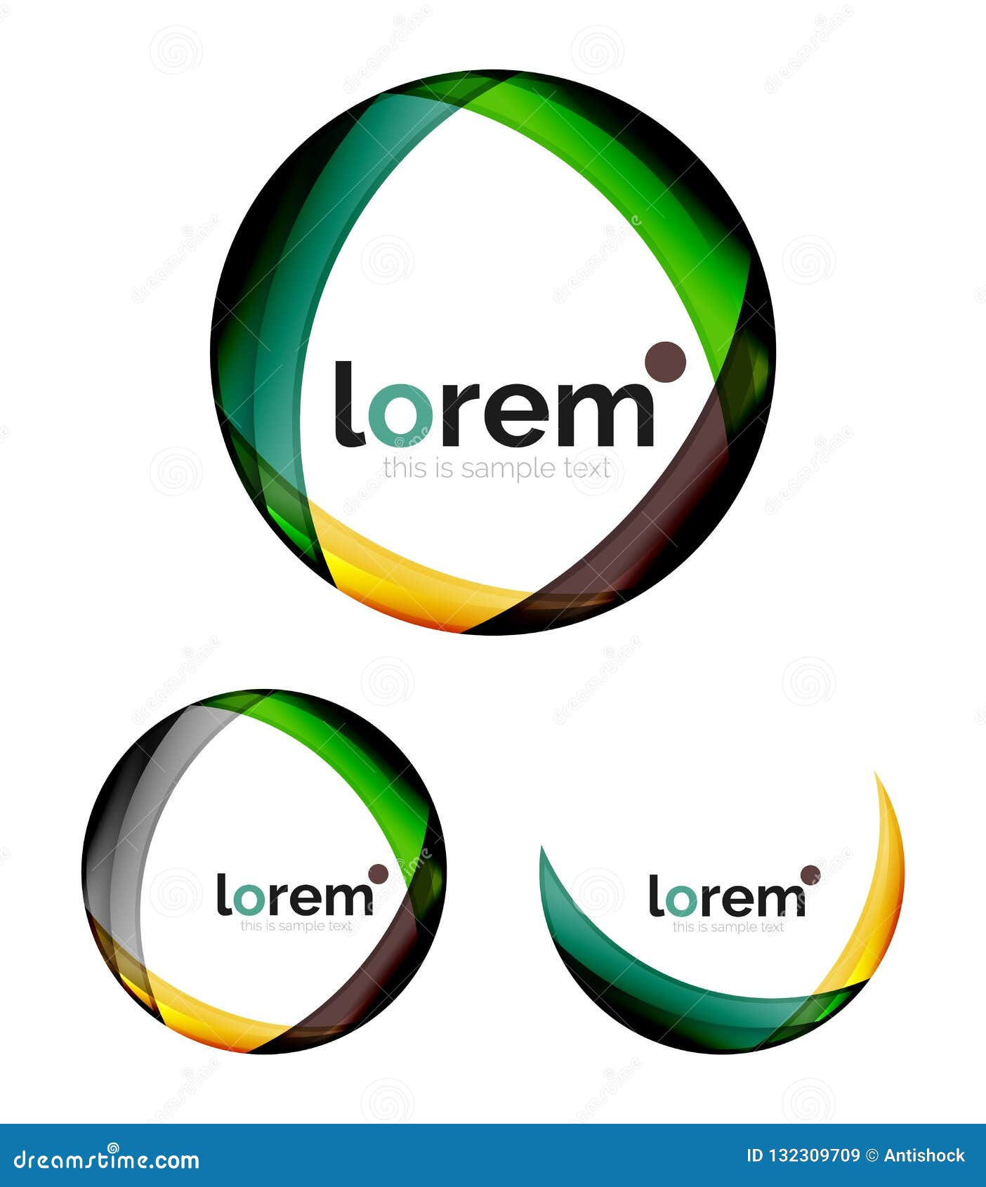 Set of Geometric Shape Convergence Logo Design Templates Stock Vector ...