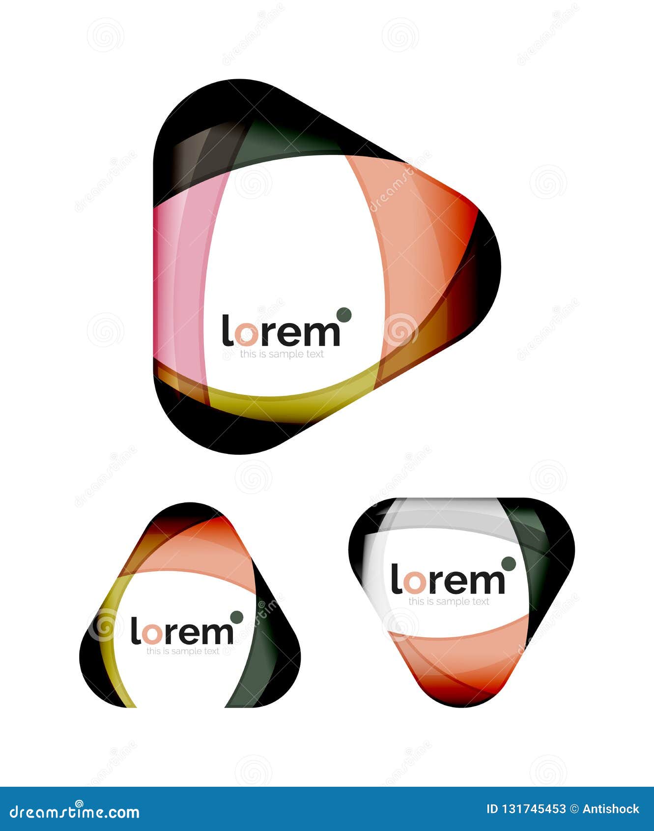 Set of Geometric Shape Convergence Logo Design Templates Stock Vector ...