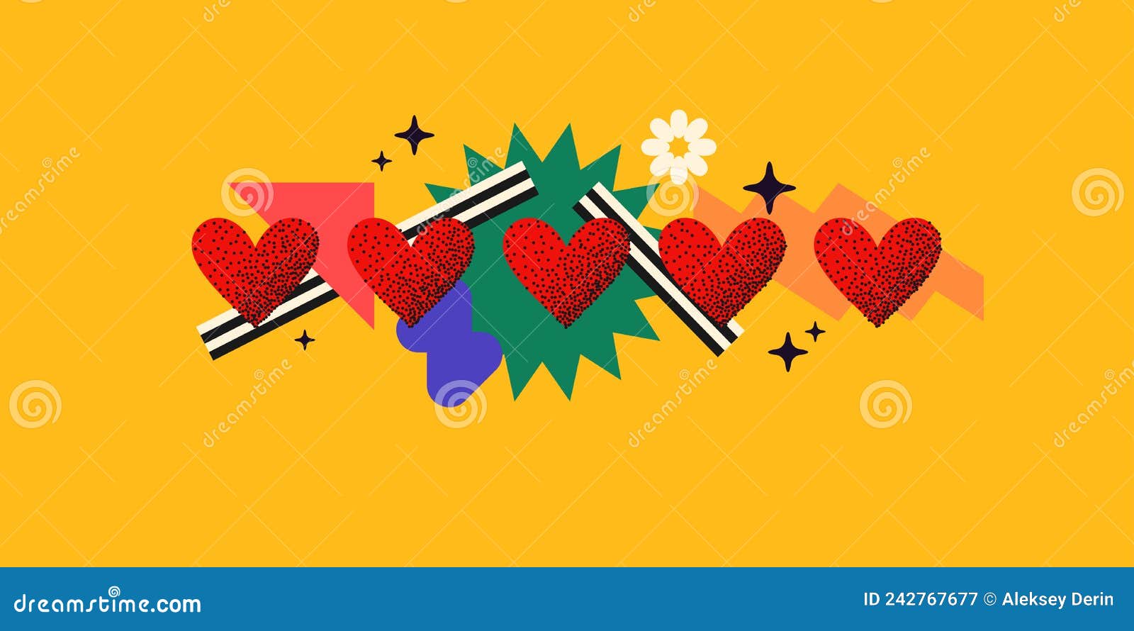 A Set of Geometric Shapes with Additional Visual Elements. Collection ...