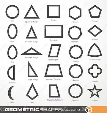 Set of geometric shapes stock vector. Illustration of curve - 48590231