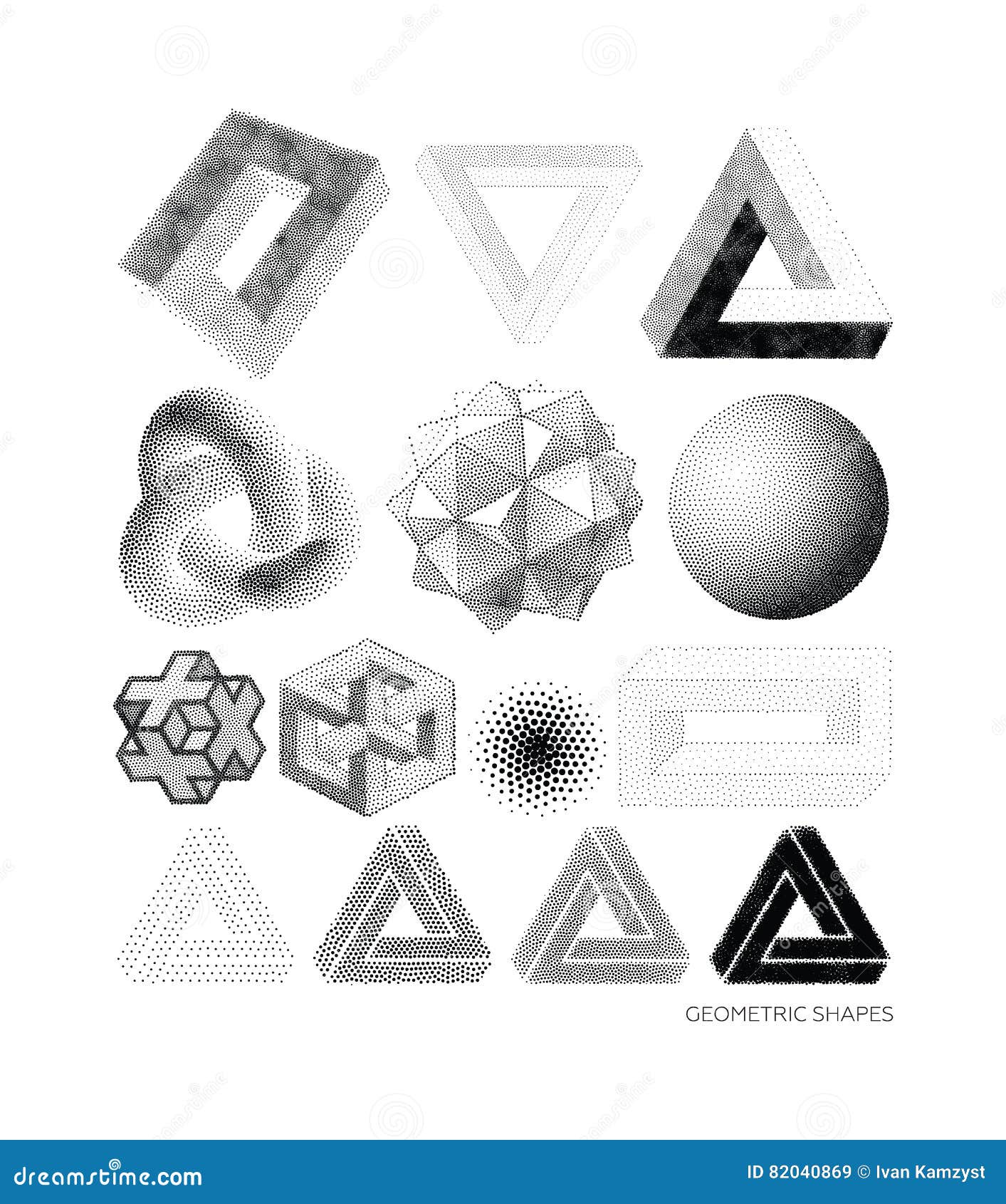 Set of geometric shapes stock vector. Illustration of pyramid - 82040869