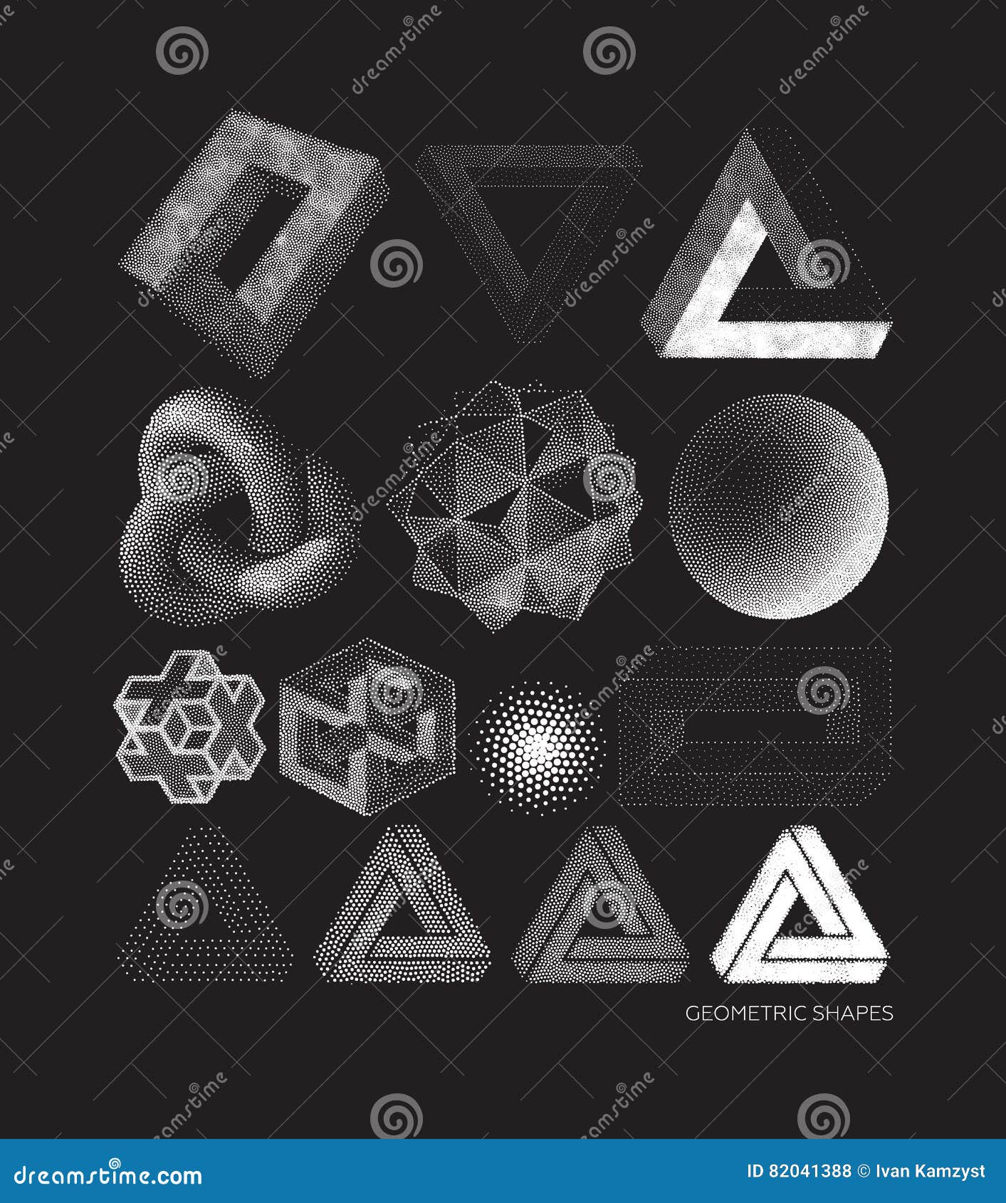Set of geometric shapes stock vector. Illustration of diamond - 82041388