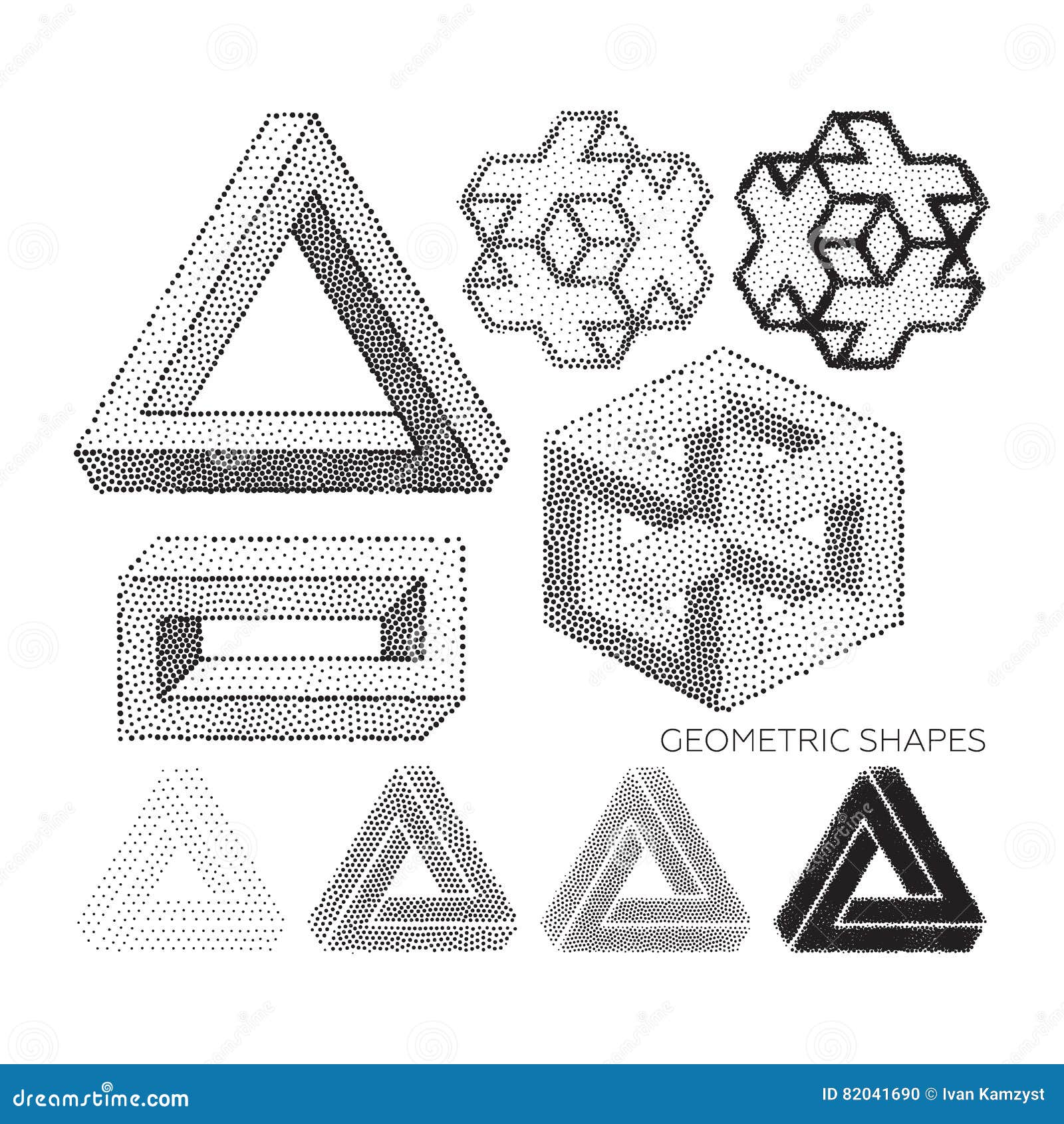 Set of geometric shapes stock vector. Illustration of mandala - 82041690