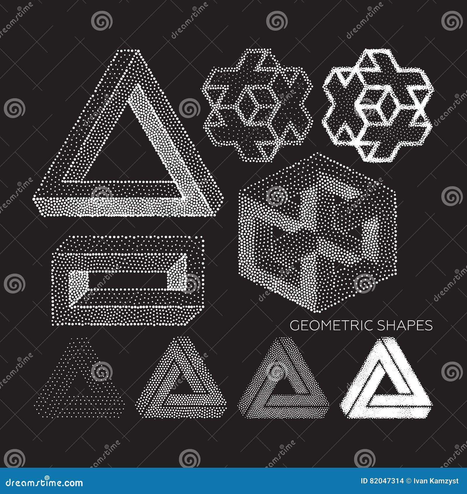 Set of geometric shapes stock vector. Illustration of filigree - 82047314