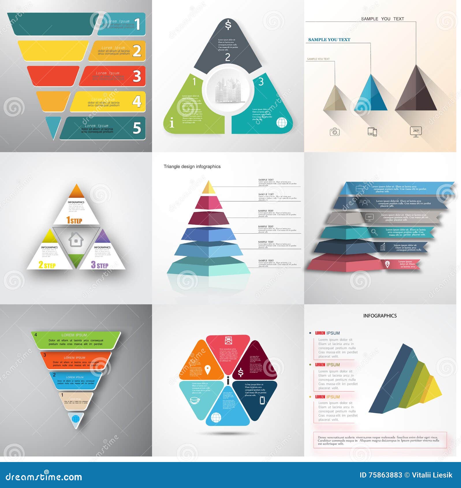 Set of Geometric Shapes for Infographic. Stock Vector - Illustration of ...