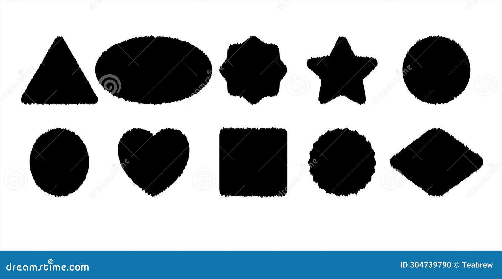 Set of Geometric Shapes with Jagged Edges. Stock Illustration ...