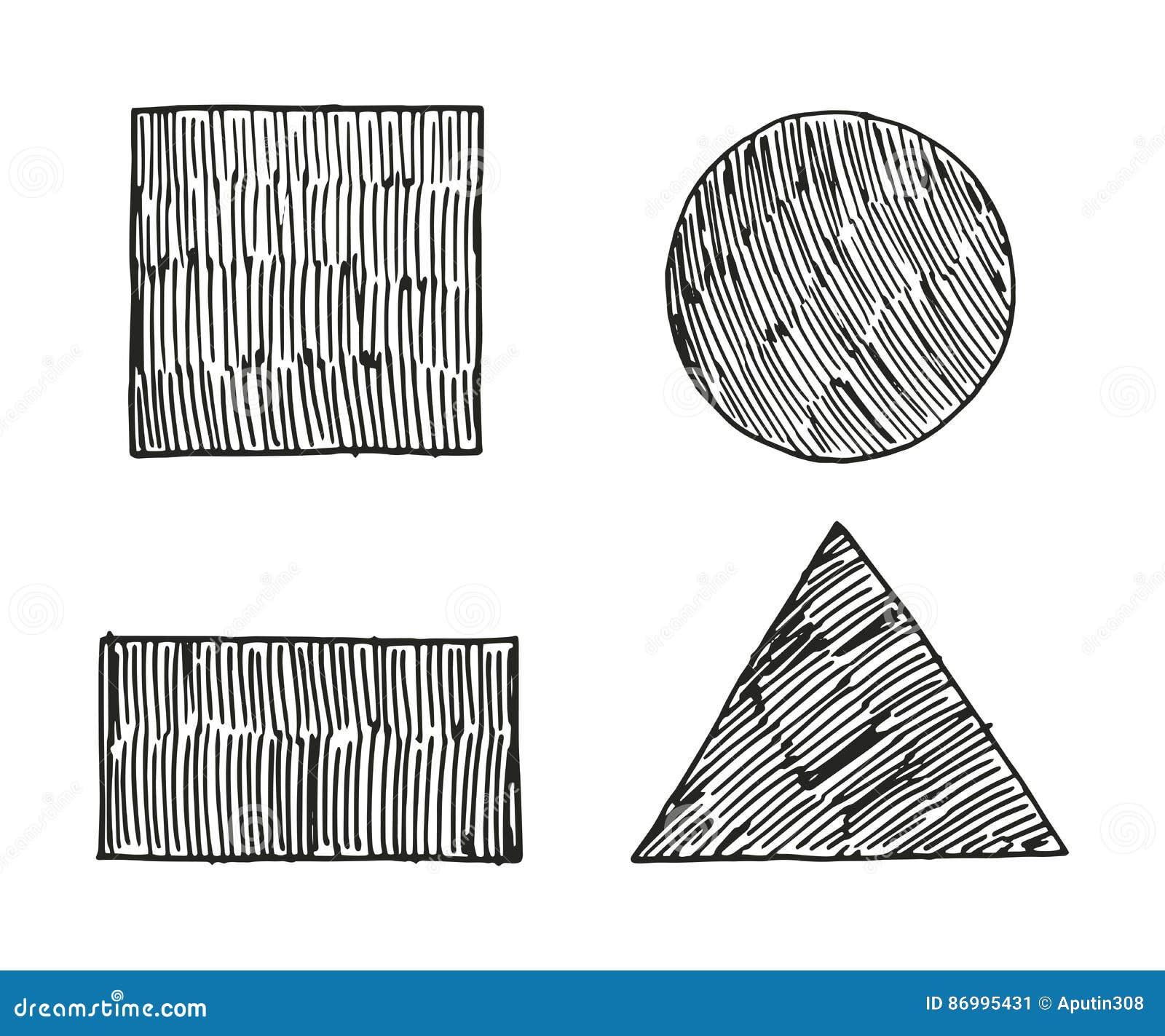 Set of Geometric Shapes Sketch Vector Illustration Stock Vector ...