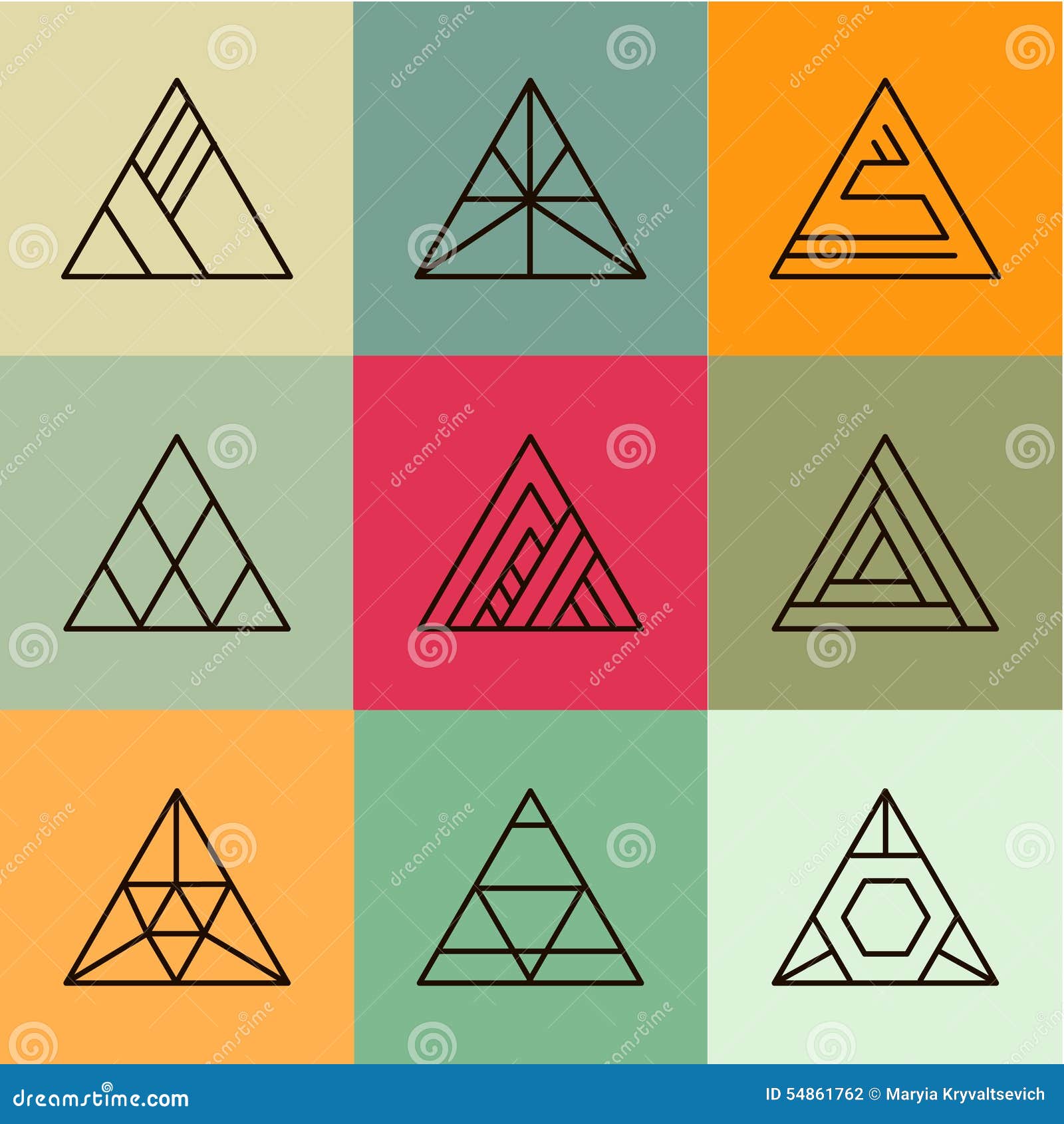 Set of Geometric Shapes, Triangles. Trendy Stock Vector - Illustration ...