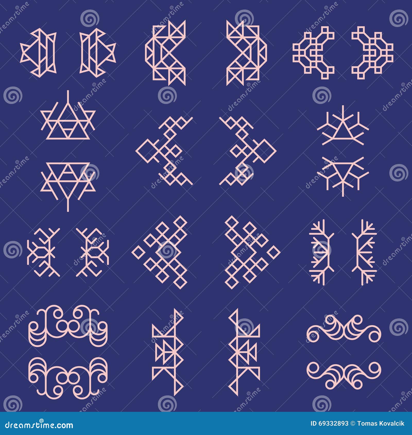 Set of Geometric Signs and Frames Stock Vector - Illustration of icon ...