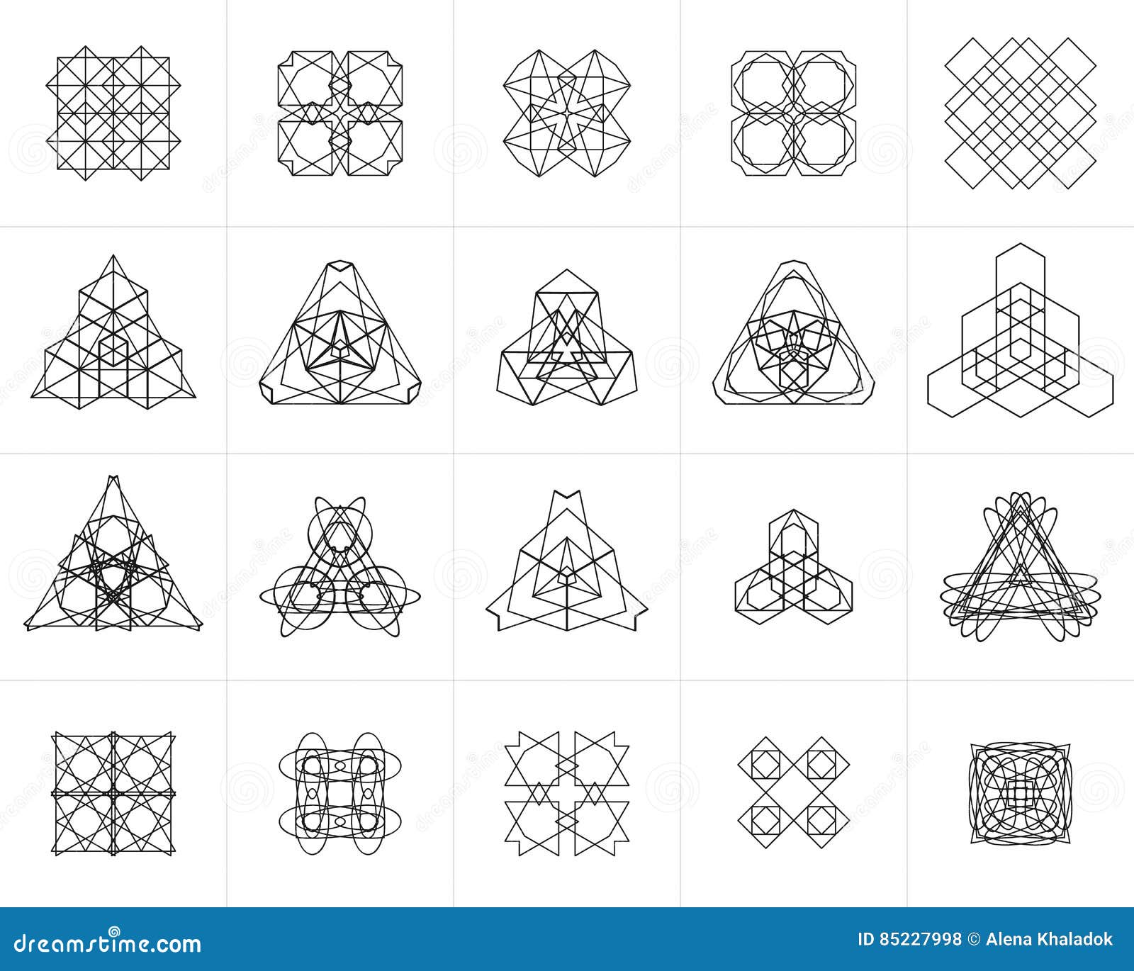 Set of geometric symbols. stock vector. Illustration of isolated - 85227998