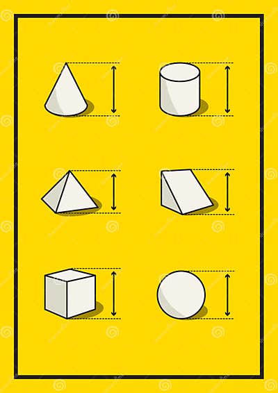 Set of Geometric Volume Figures Stock Vector - Illustration of cone ...