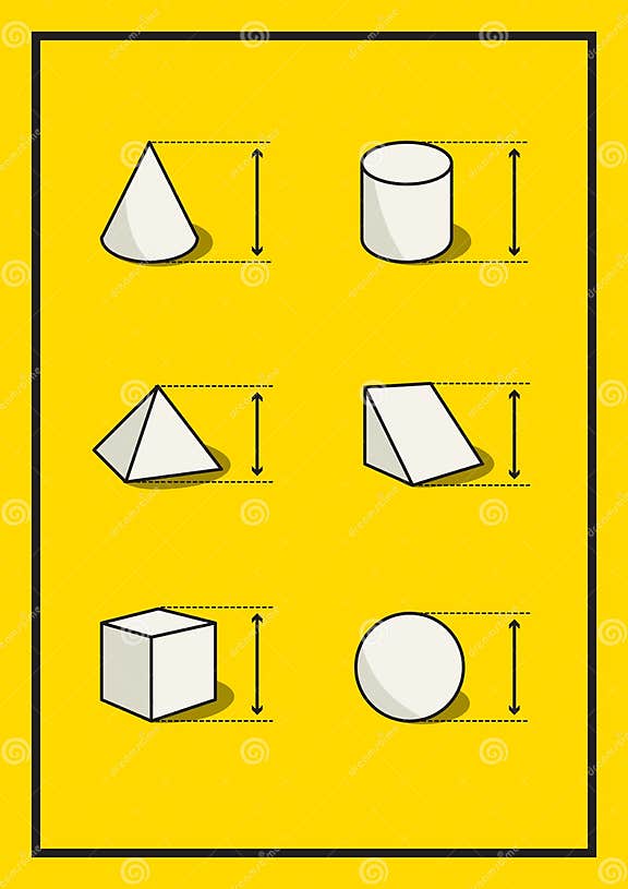 Set of Geometric Volume Figures Stock Vector - Illustration of cone ...