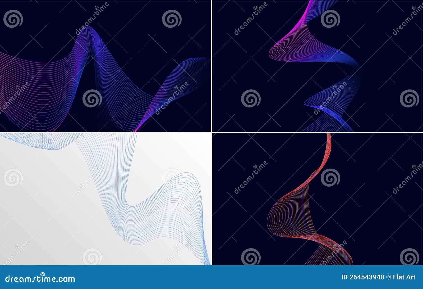Set of 4 Geometric Wave Pattern Backgrounds To Elevate Your Work Stock ...