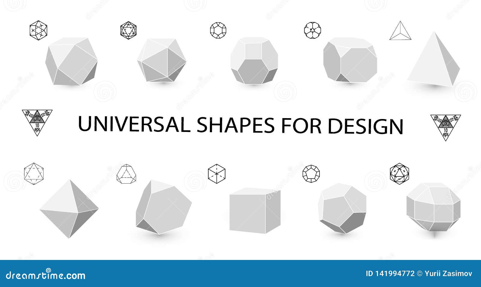 Set Geometry Elements Vector Isolated on Background Stock Vector ...