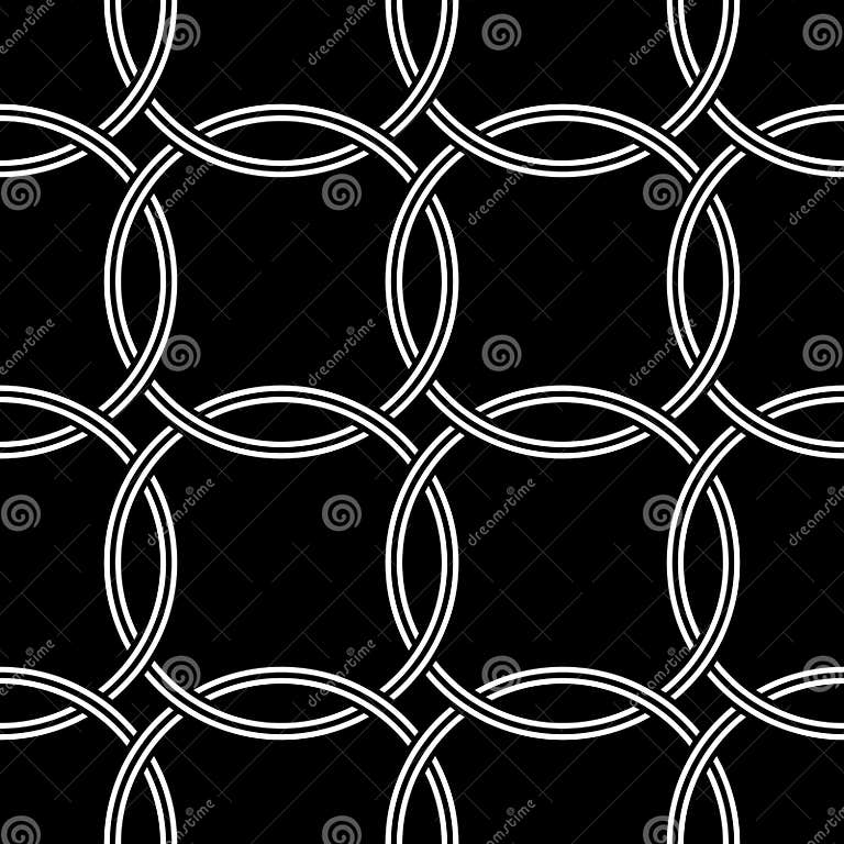 Set of Geometry Interlock Circle Seamless Pattern Background Icon Logo ...
