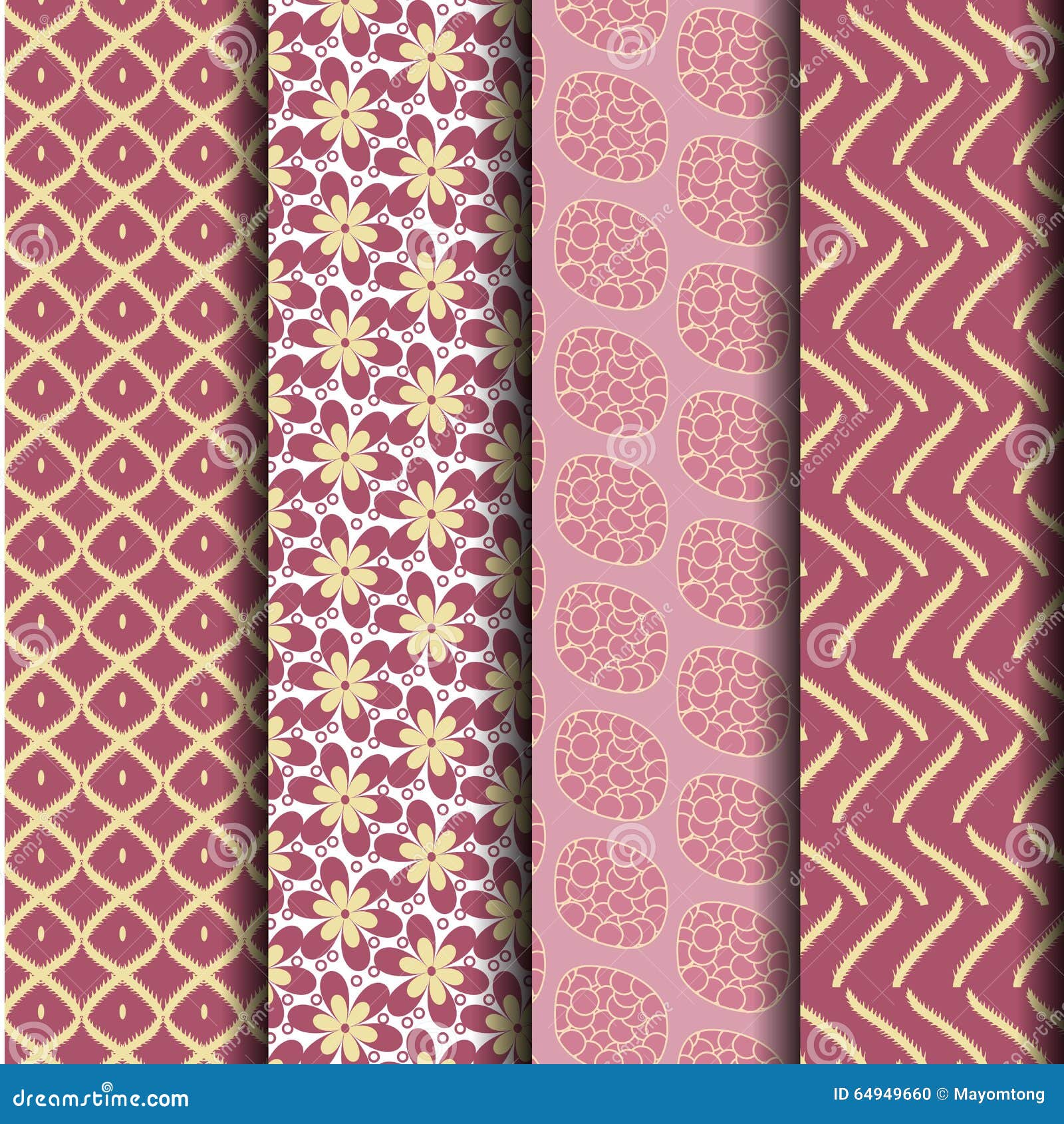 Set Geometry Pink Seamless Pattern Stock Illustration - Illustration of ...