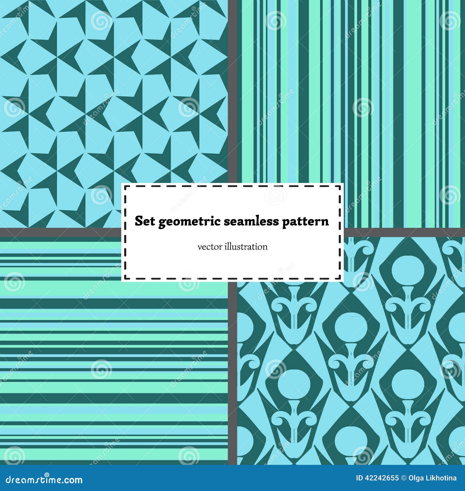 Set Geometry Seamless Pattern Stock Illustration - Illustration of ...