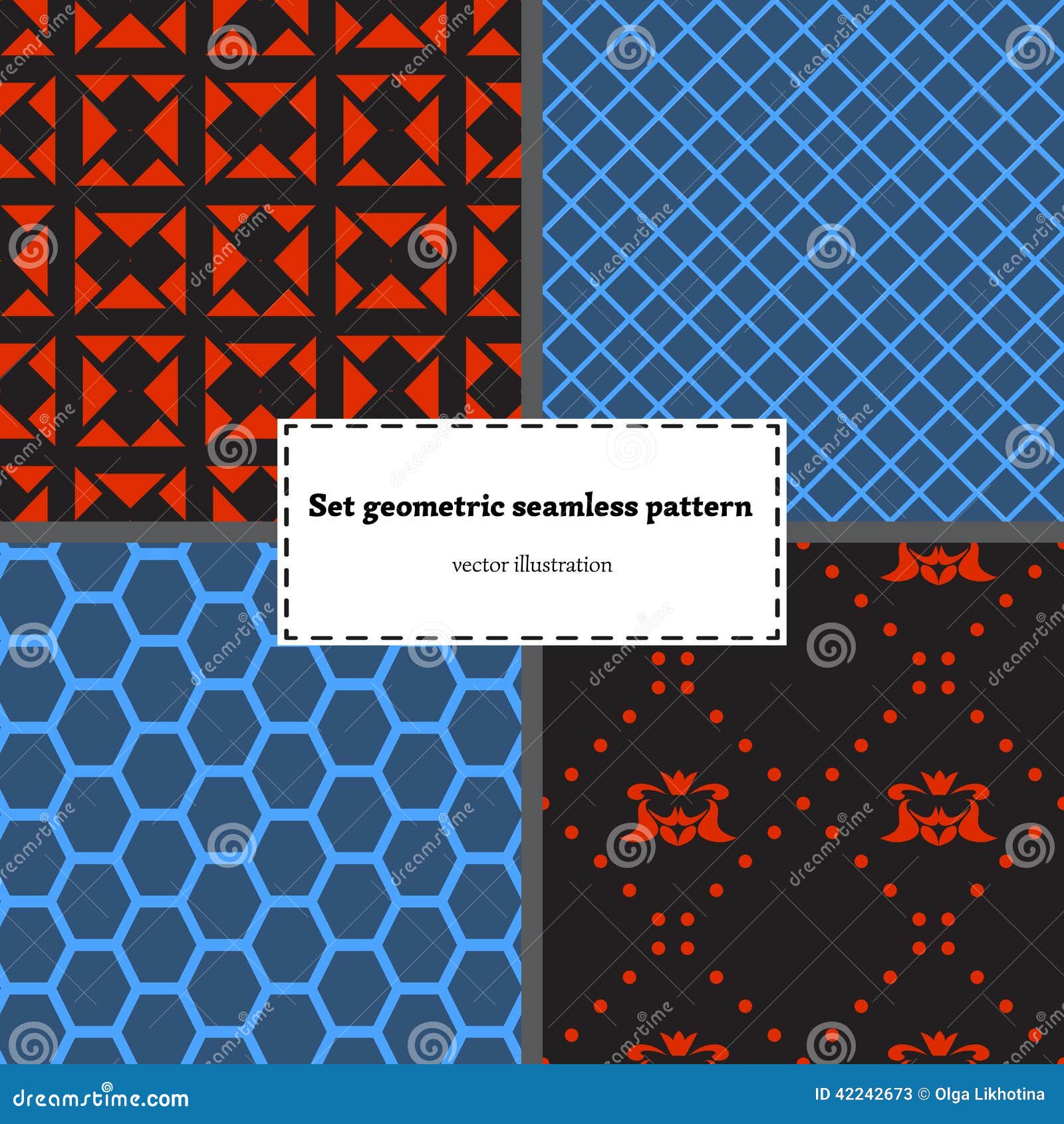 Set Geometry Seamless Pattern Stock Vector - Illustration of paper ...