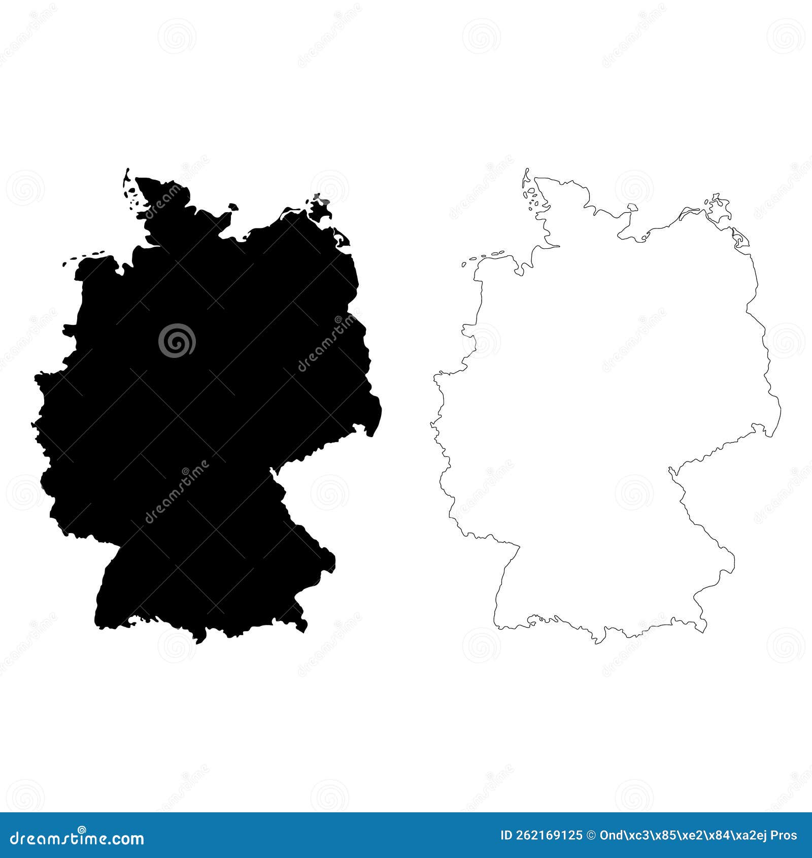 Set of Germany Map Icon, Geography Blank Concept, Isolated Graphic ...