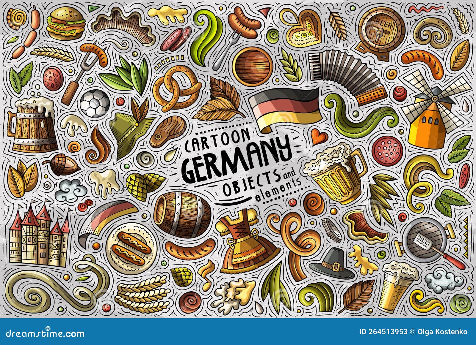 Set of Germany Traditional Symbols and Objects Stock Illustration ...