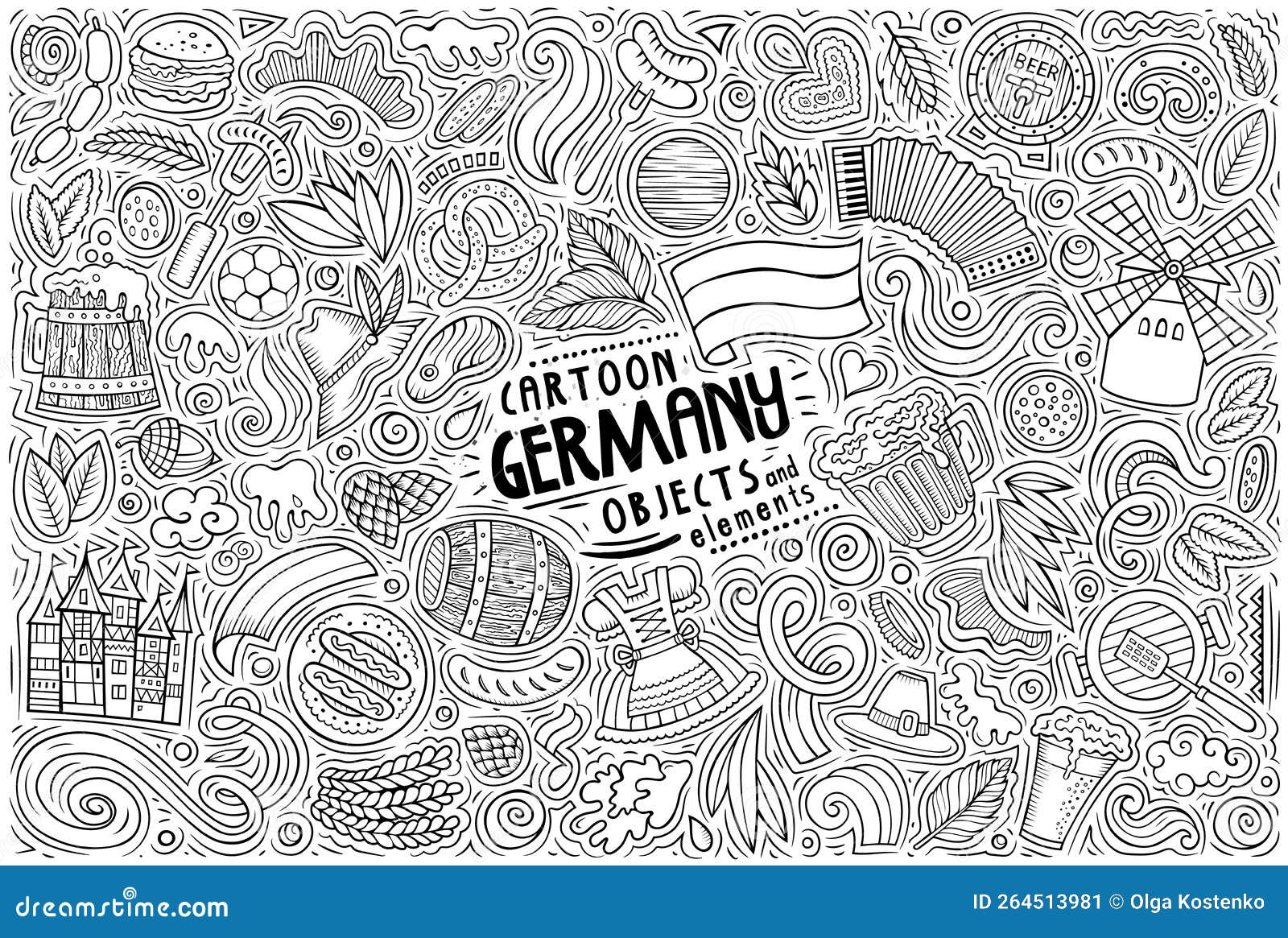 Set of Germany Traditional Symbols and Objects Stock Illustration ...