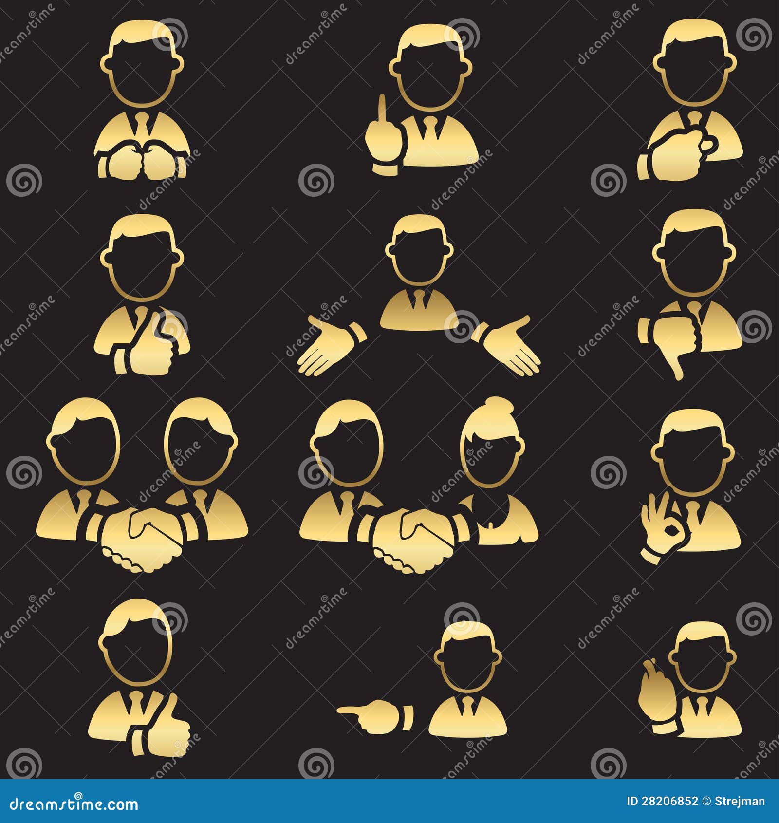 Set of gesture icons stock vector. Illustration of human - 28206852