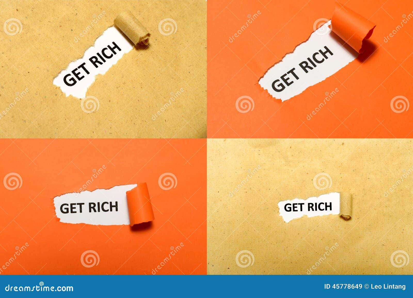Set of Get Rich Text stock image. Image of parchment - 45778649