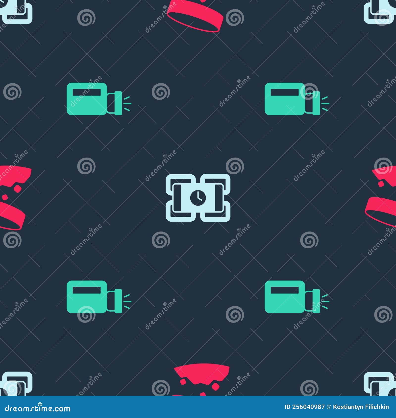 Set Giant Magnet Holding Iron Dust, Dynamite and Flashlight on Seamless ...