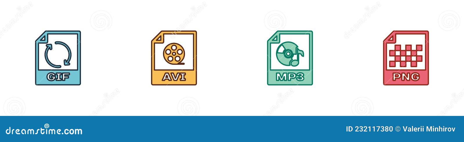 Set GIF File Document, AVI, MP3 and PNG Icon. Vector Stock Vector ... Set GIF File Document, AVI, MP3 and PNG Icon. Vector Stock Vector ...