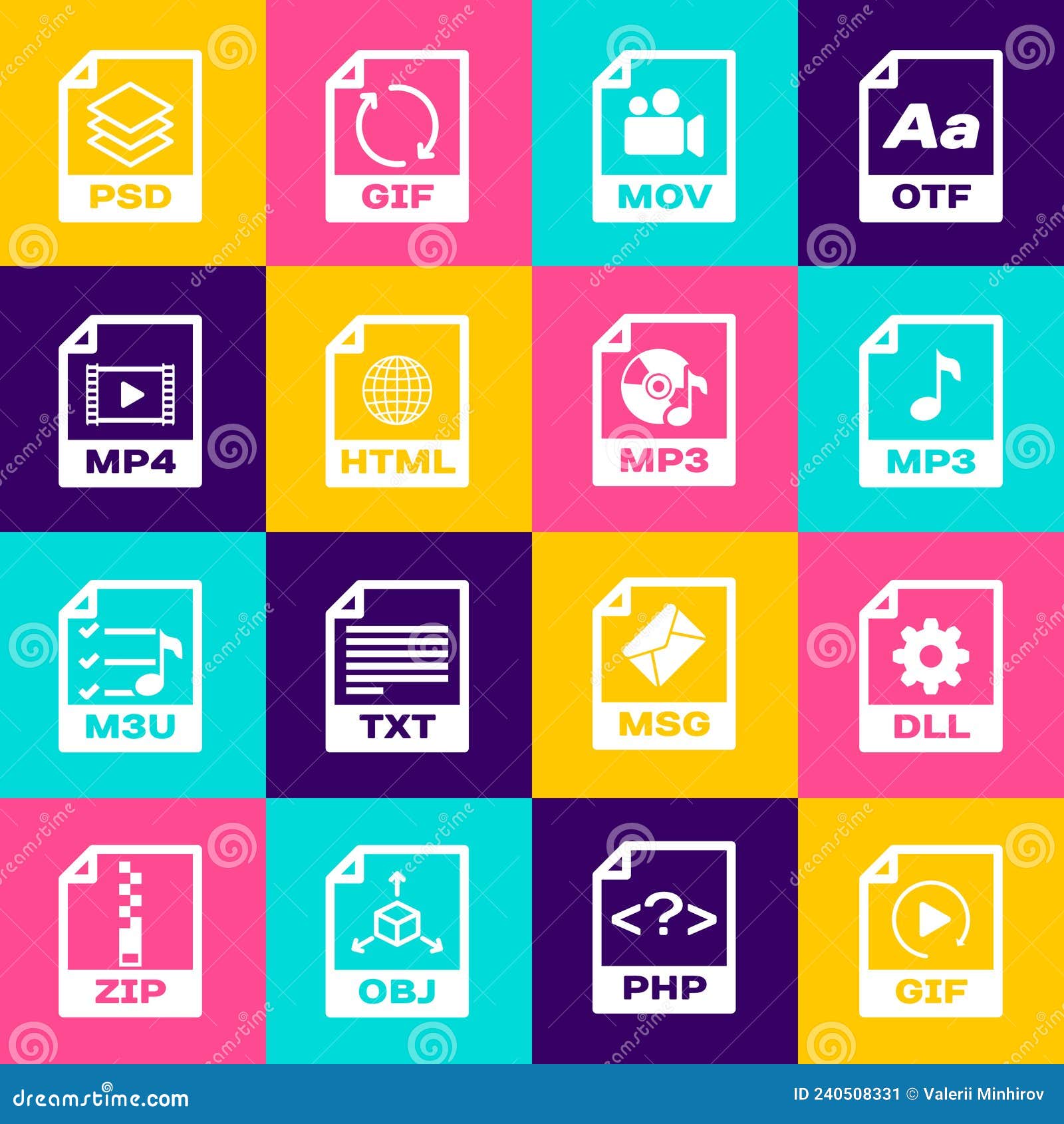 Set GIF File Document, DLL, MP3, MOV, HTML and MP4 Icon. Vector Stock ... Set GIF File Document, DLL, MP3, MOV, HTML and MP4 Icon. Vector Stock ...