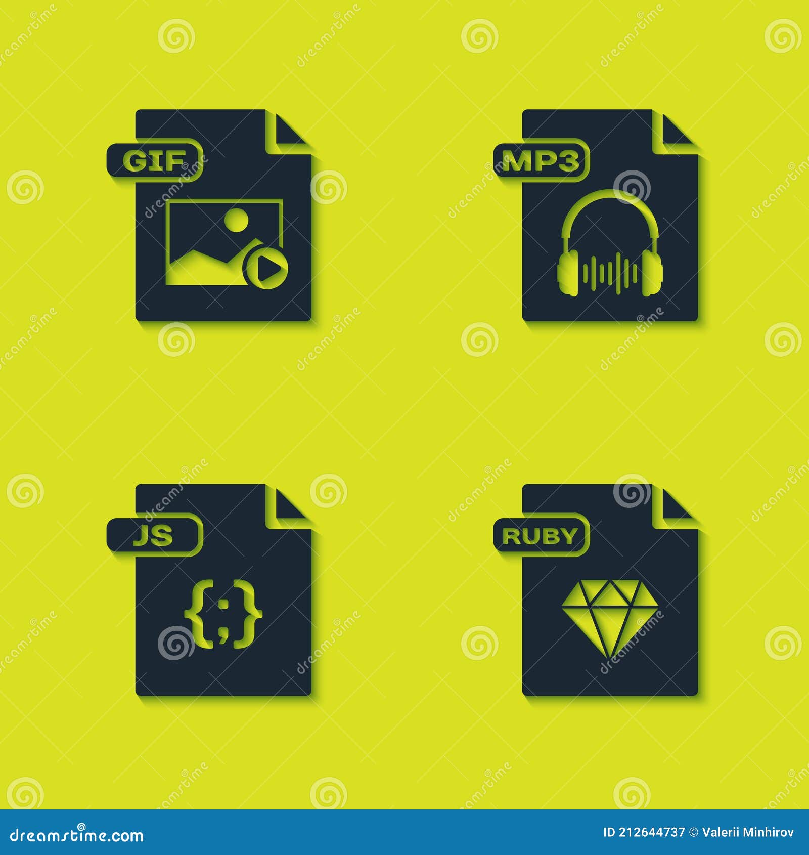 Set GIF File Document, RUBY, JS and MP3 Icon. Vector Stock Vector ... Set GIF File Document, RUBY, JS and MP3 Icon. Vector Stock Vector ...