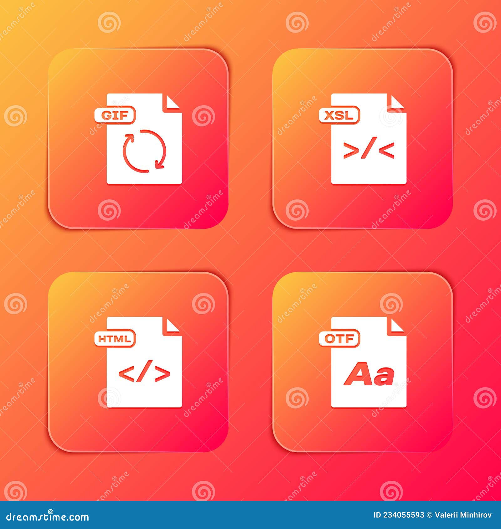 Set GIF File Document, XSL, HTML and OTF Icon. Vector Stock Vector ... Set GIF File Document, XSL, HTML and OTF Icon. Vector Stock Vector ...