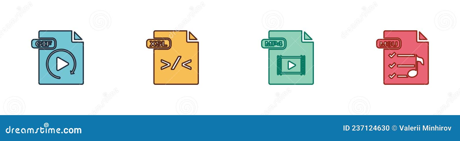 Set GIF File Document, XSL, MP4 and M3U Icon. Vector Stock Illustration ... Set GIF File Document, XSL, MP4 and M3U Icon. Vector Stock Illustration ...