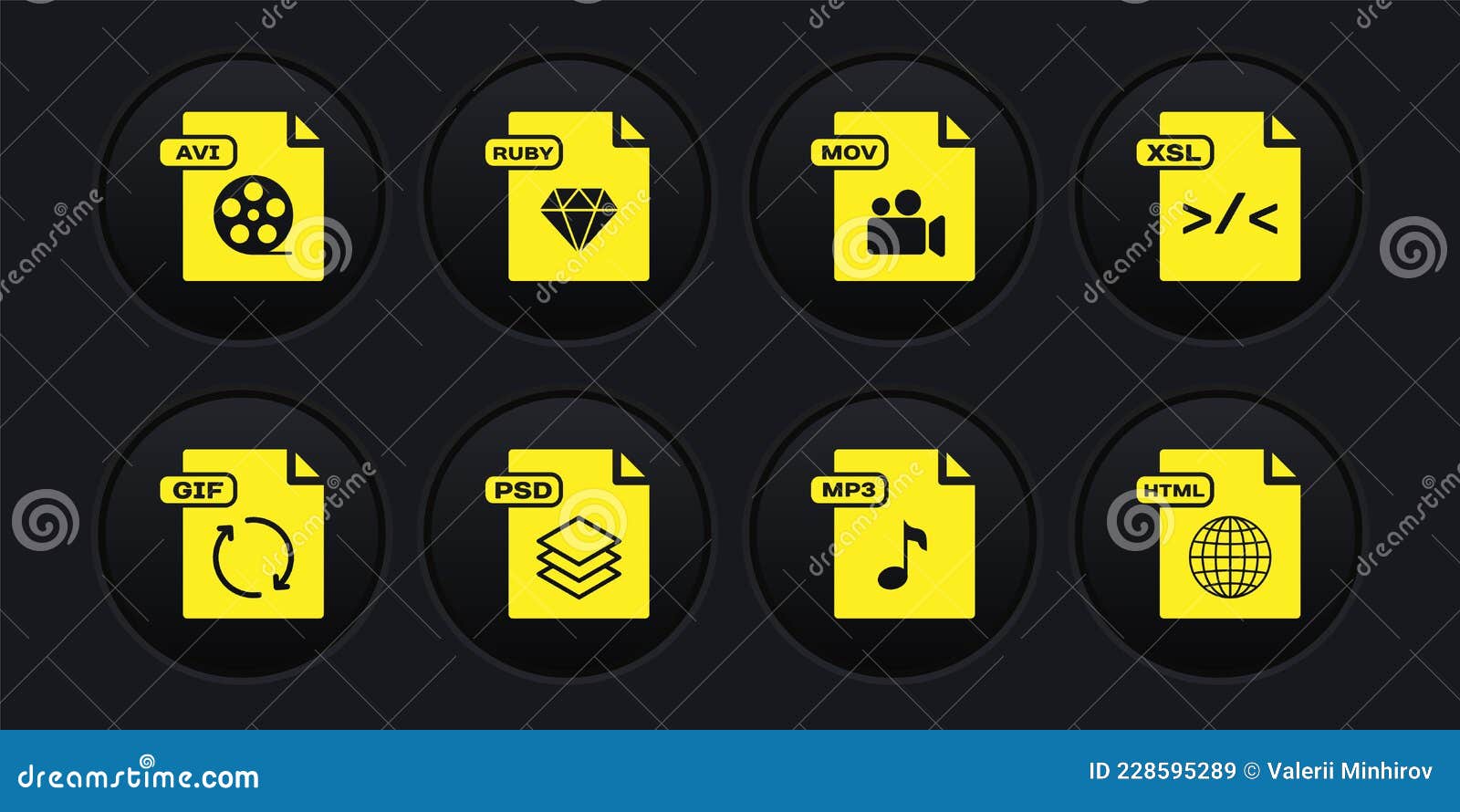 Set GIF File Document, XSL, PSD, MP3, MOV, RUBY, HTML and AVI Icon ... Set GIF File Document, XSL, PSD, MP3, MOV, RUBY, HTML and AVI Icon ...