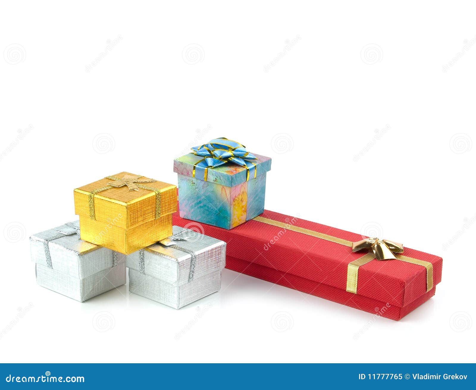 Set of gift boxes stock image. Image of brindled, christmas - 11777765