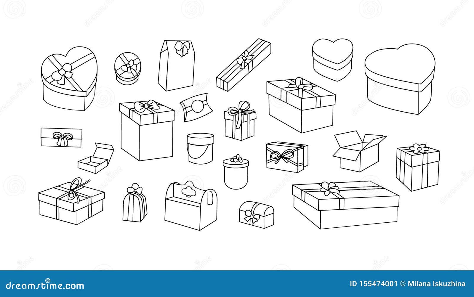 Set of Gift Boxes. Different Shapes of Gift Boxes Stock Vector ...