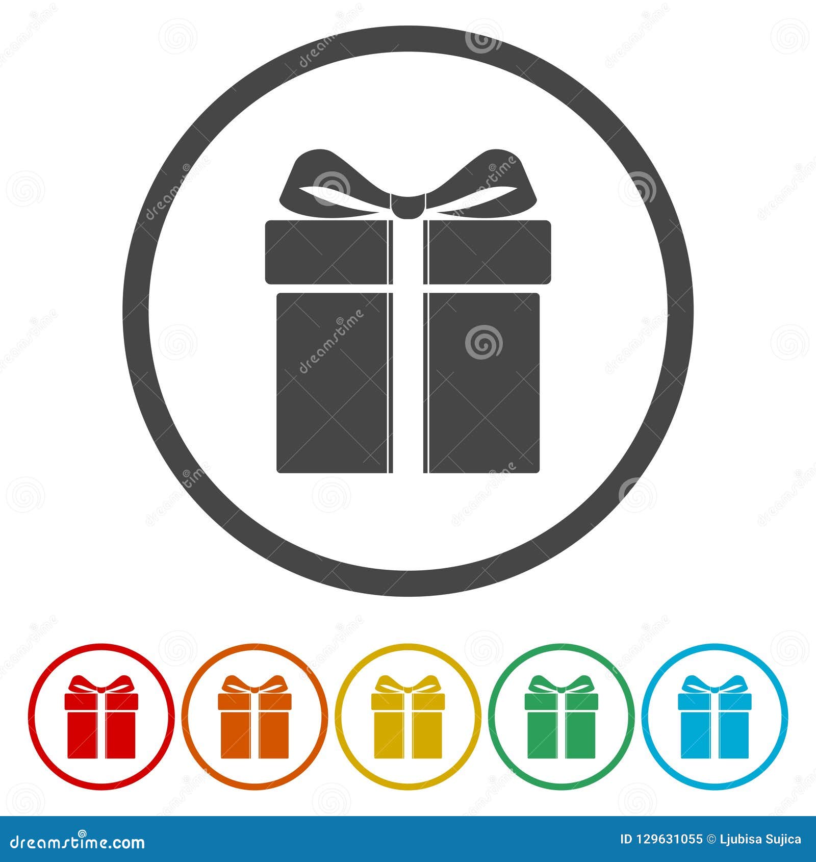 Set of gift boxes icons stock vector. Illustration of holiday - 129631055
