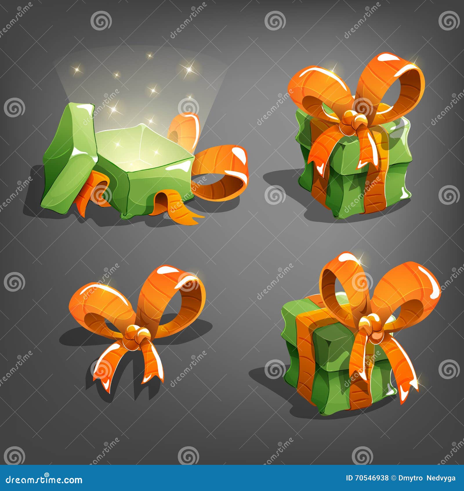Set of gift boxes. stock vector. Illustration of gift - 70546938