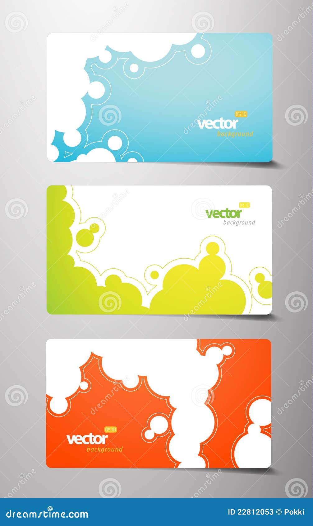 Set of Gift Cards with Bubbles Signs. Stock Vector - Illustration of ...