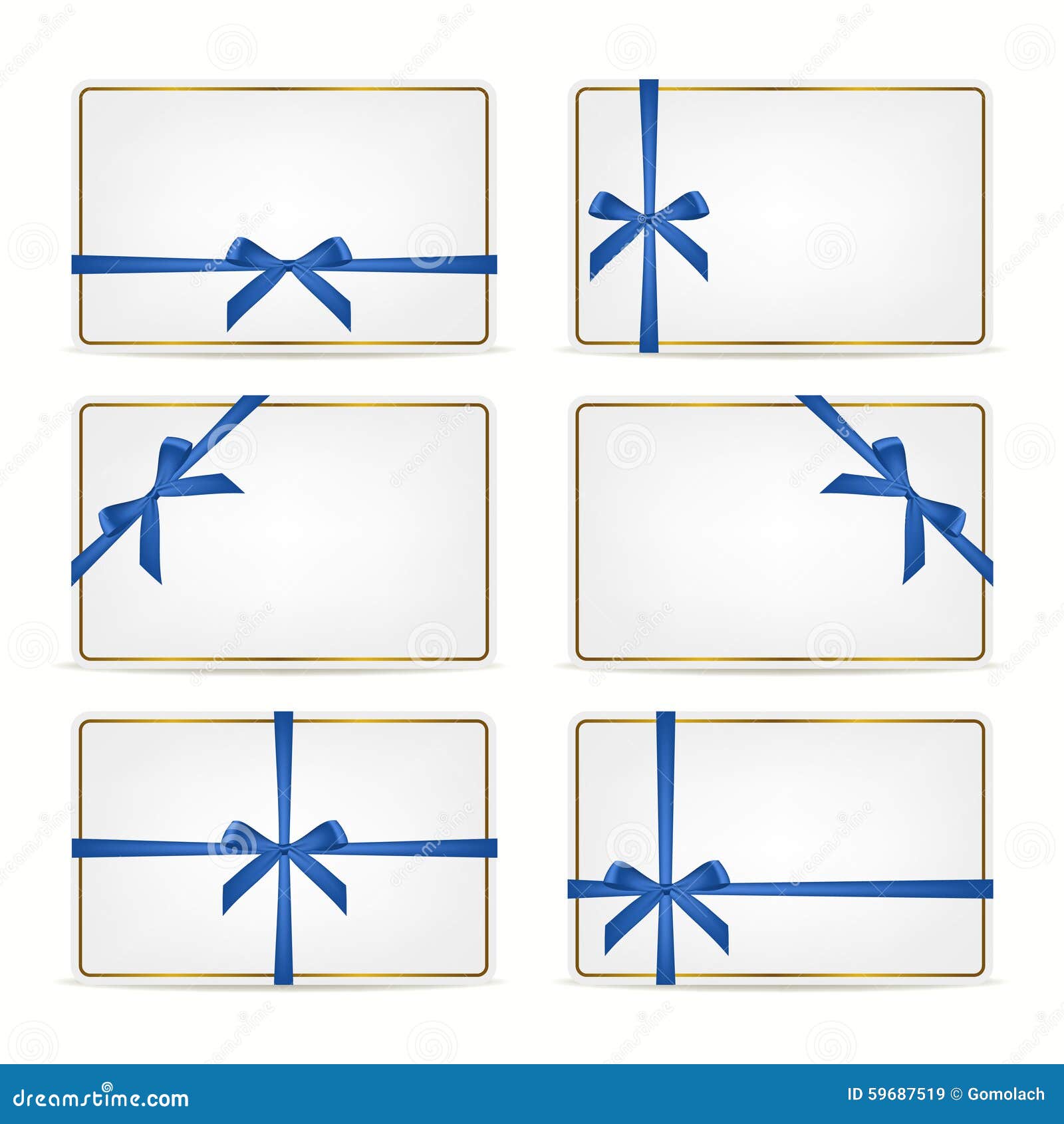 Set of Gift Cards with Ribbons Stock Vector - Illustration of glitter ...