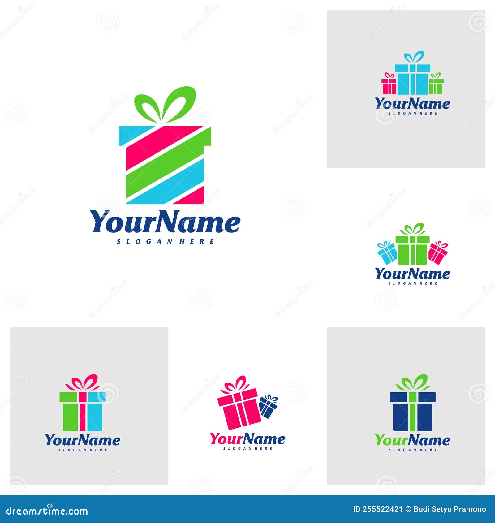 Set of Gift Logo Design Template. Gift Logo Concept Vector Stock ...