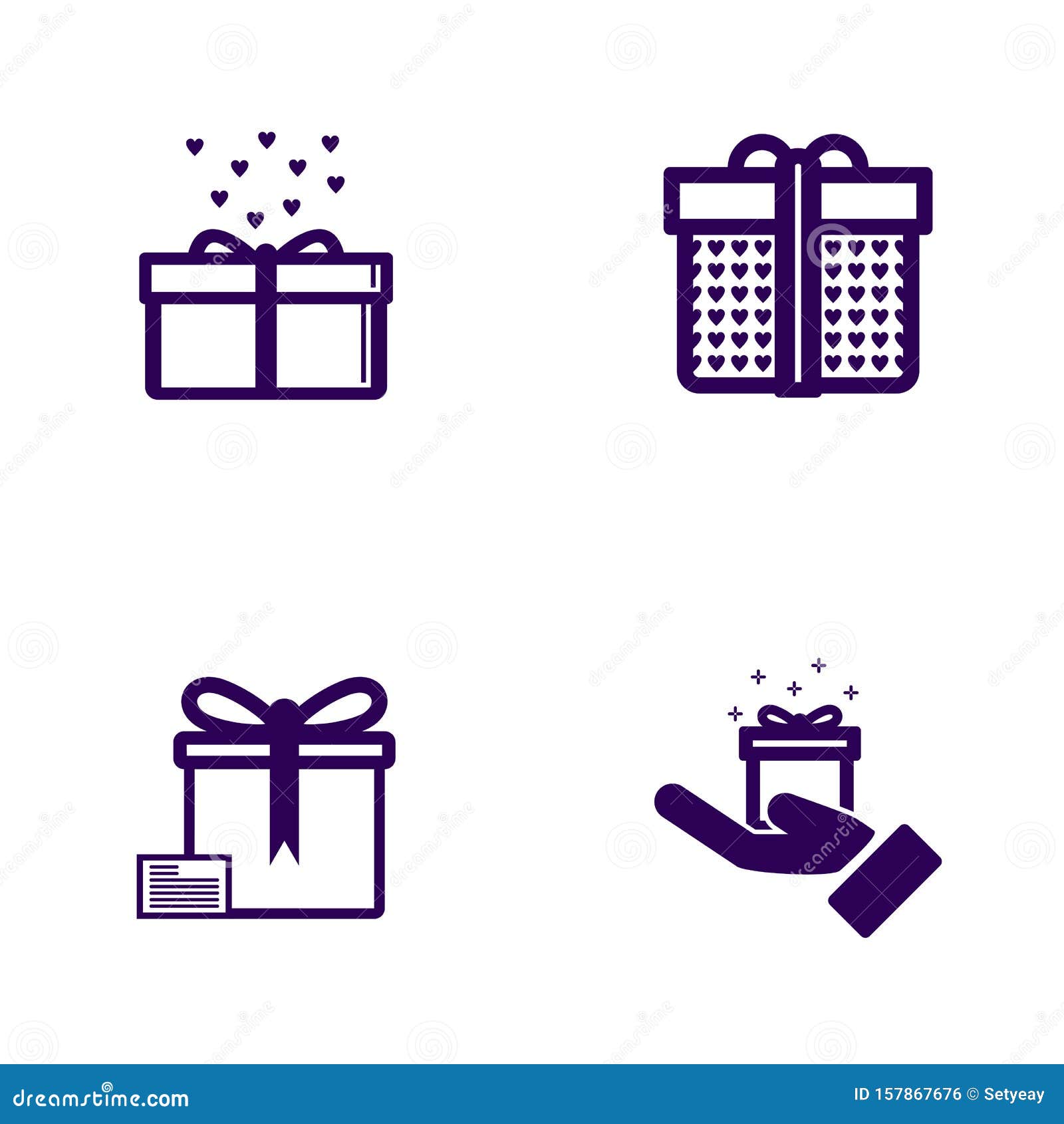 Set of Gift Logo Symbol Template Design Vector, Emblem, Geschenkladen ...